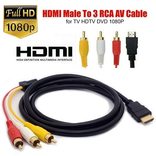 Jual Kabel HDMI to RCA 3 Pin @1.5M 3RCA Connector Konektor Audio Video ...