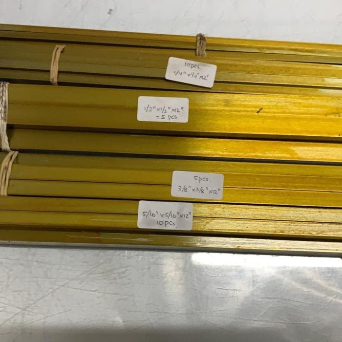 Jual besi spie coating kuning 14 x 14 x 300mm pasak 14mm kuning ...