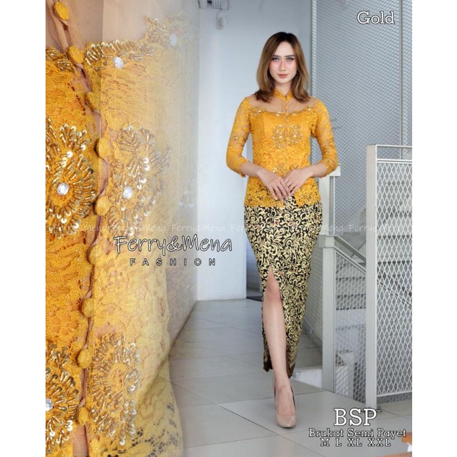 Jual 1415 Setelan Kebaya Brokat Payet Terbaru Atasan Kebaya Dan Rok ...