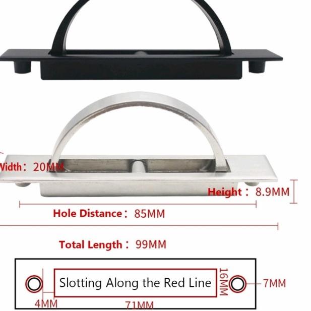 Jual Handle Tanam Invisible Model Putar Pintu Laci lemari - Hitam ...