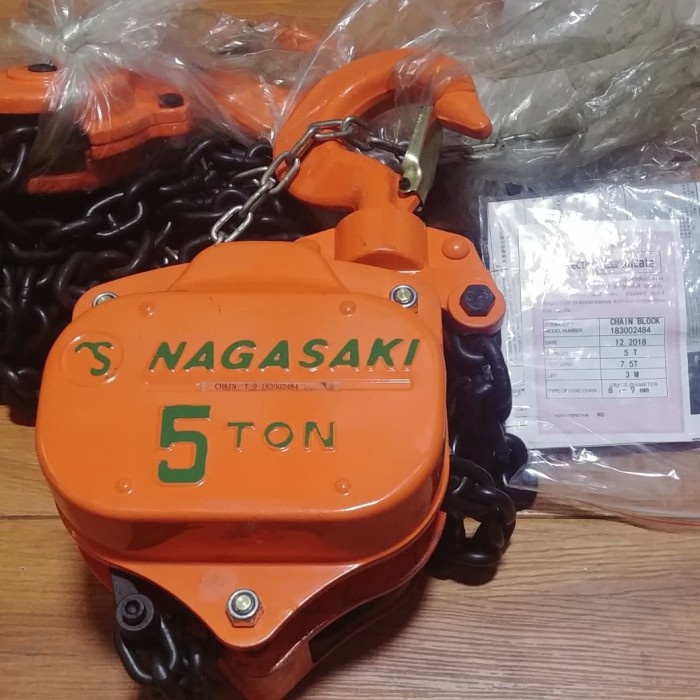 Jual Chain block Takel Nagasaki 5 Ton x 5 Meter Japan | Shopee Indonesia
