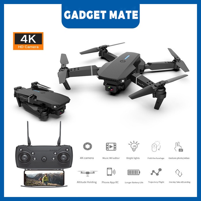 Jual Drone E68 4K HD Kamera WIFI FPV APP Controle Quadcopter Helikopter ...