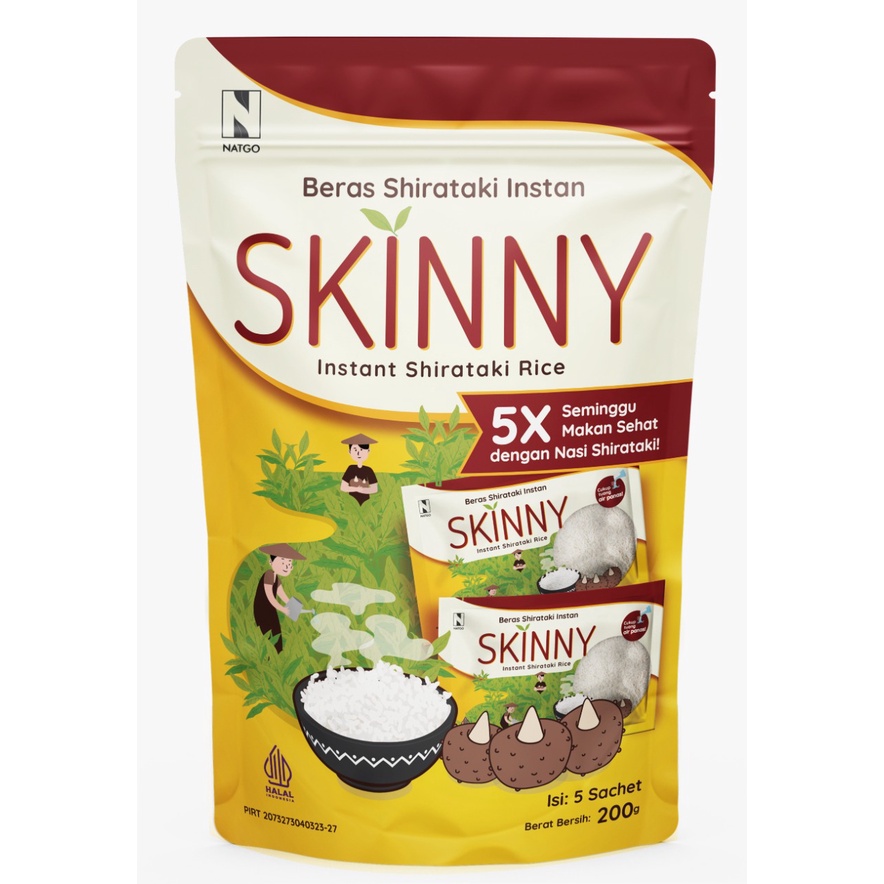Jual Beras Skinny Shirataki Rice Instant Box Sachet isi 5 (200 gram ...