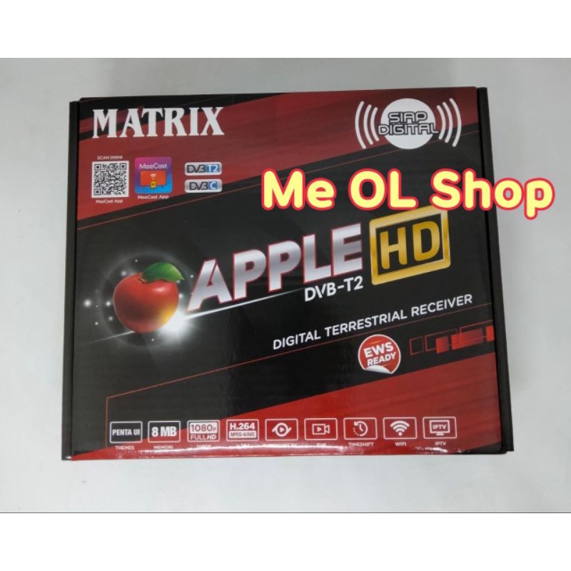 Jual SET TOP BOX MATRIX APPLE MERAH STB MATRIX APPLE DVB T2 | Shopee ...