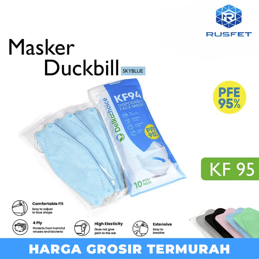 Jual Masker 3d KF94 4PLY DELKOCHOICE Dewasa BLUE Pack isi 10 Face mask | Shopee Indonesia