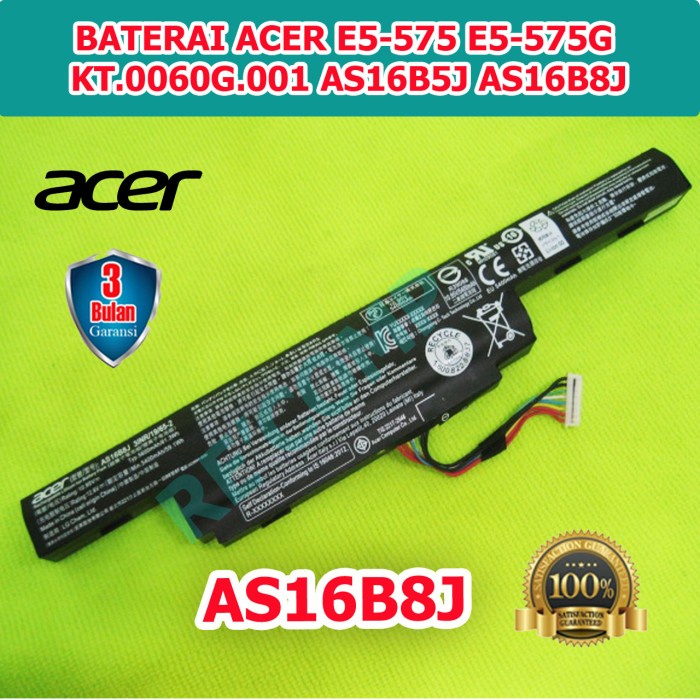 Jual BATERAI ACER E5-575 E5-575G KT.0060G.001 AS16B5J AS16B8J ORIGINAL ...