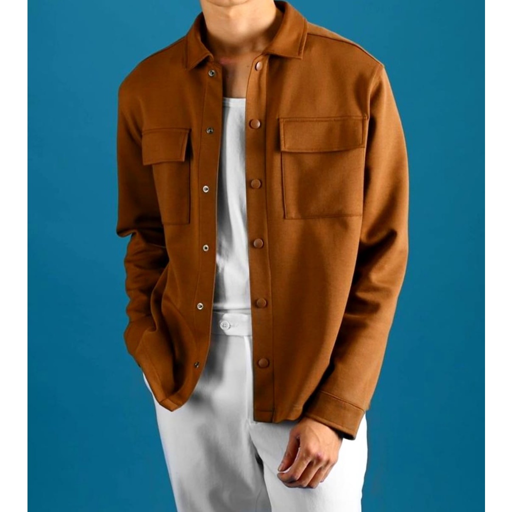 Jual Shacket Jacket Kemeja Flecee Jaket Motor Pria | Shopee Indonesia