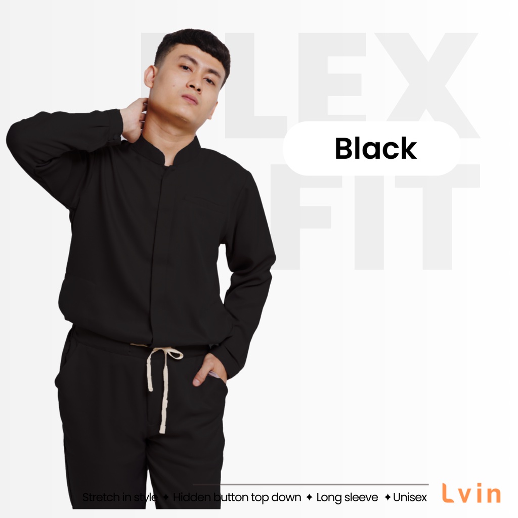Jual [ Lvin ] FLEX FIT - Baju OKA Lengan Panjang / Baju Jaga / Set Baju ...