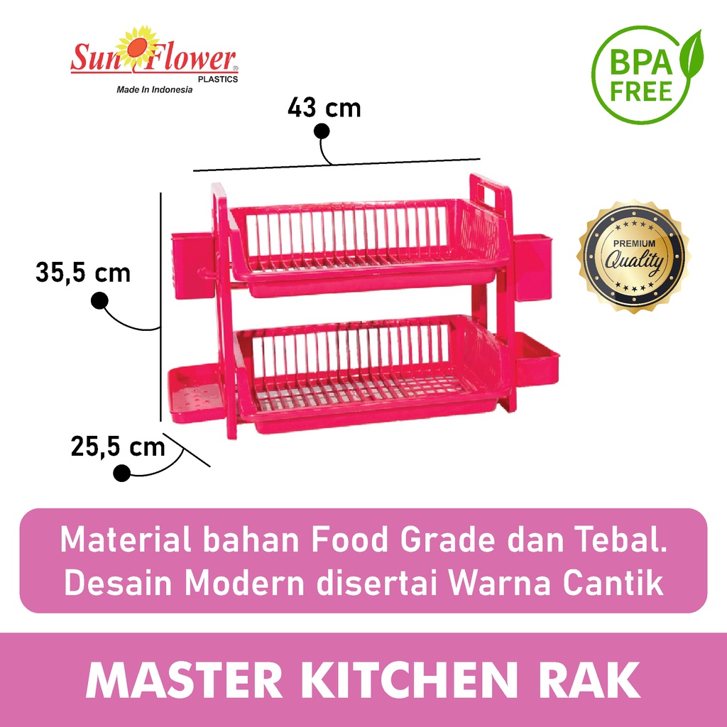 Jual Rak Gelas / Rak Piring / Rak susun 2 plastik / Master Kitchen Rak ...
