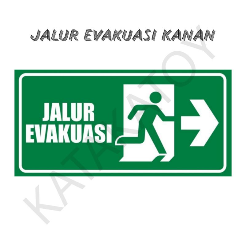 Jual RAMBU GLOW IN THE DARK 30X10 Rambu Fosfor Jalur Evakuasi Sign ...