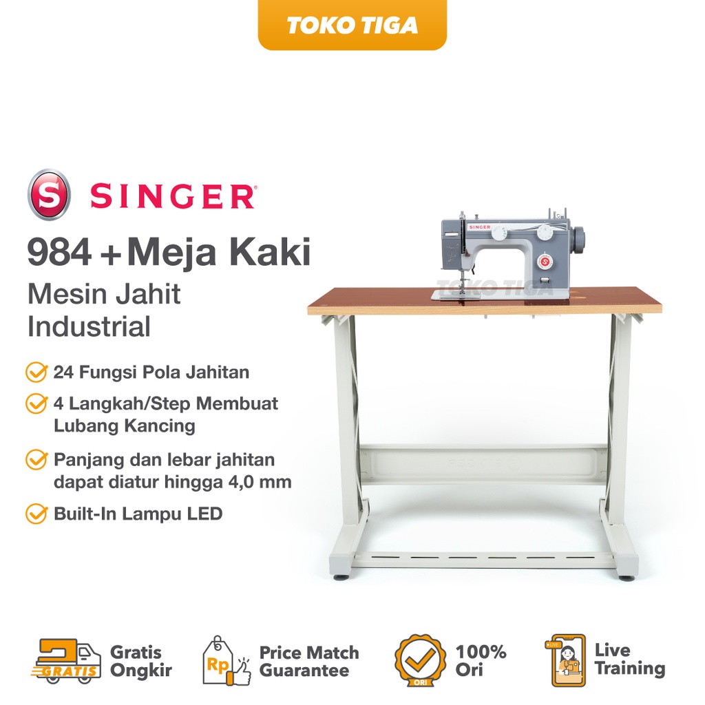 Jual Mesin Jahit SINGER 984 Paket Meja Kaki - Semi Portable Body Besi ...