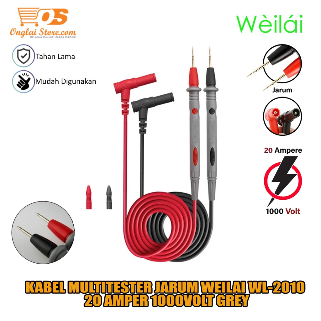 Jual Kabel Multitester Jarum Weilai WL-2010 20 Amper 1000 Volt Grey ...