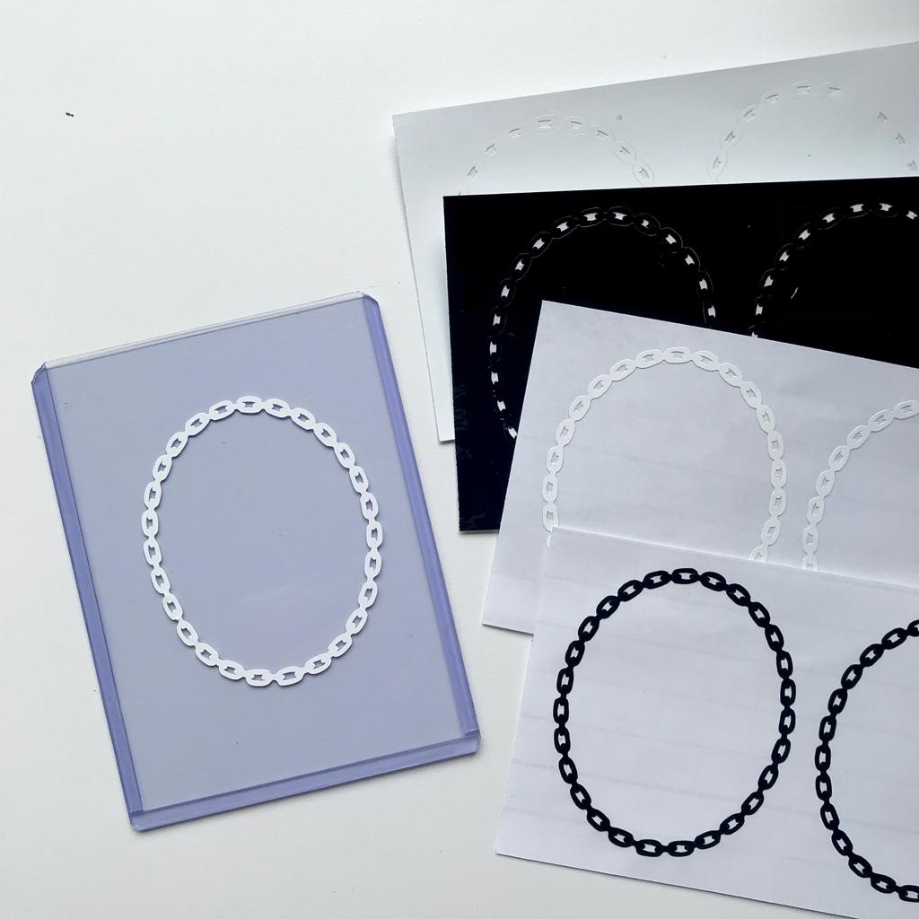 Jual round frame chain sticker/ stiker frame rantai/ toploader deco ...