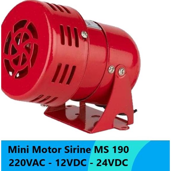Jual Mini Motor Sirine Sirene MS-190 MS190 220VAC 12VDC 24VDC Iterno ...