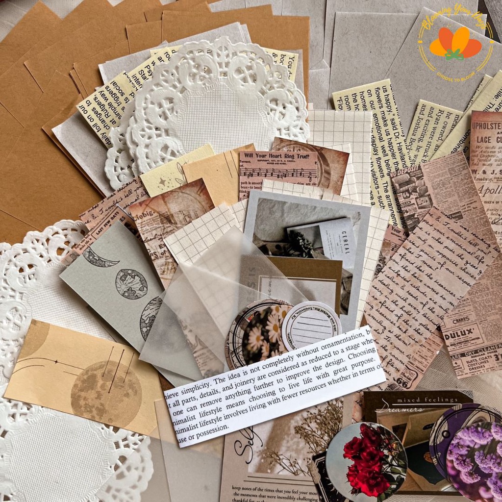 Jual READY STOK (TERMURAH) 46pcs JOURNAL KIT SCRAPBOOK VINTAGE jurnal ...