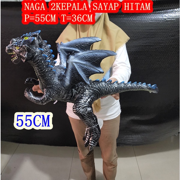 Jual MAINAN DINOSAURUS NAGA TERBANG HITAM JUMBO 55CM | Shopee Indonesia