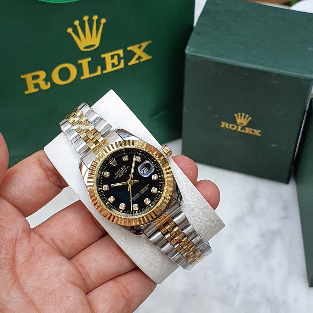 Jual { BISA COD } Jam tangan PREMIUM WANITA ROLEX GELIGI RX-4515 - Free paketan FULLSET ...
