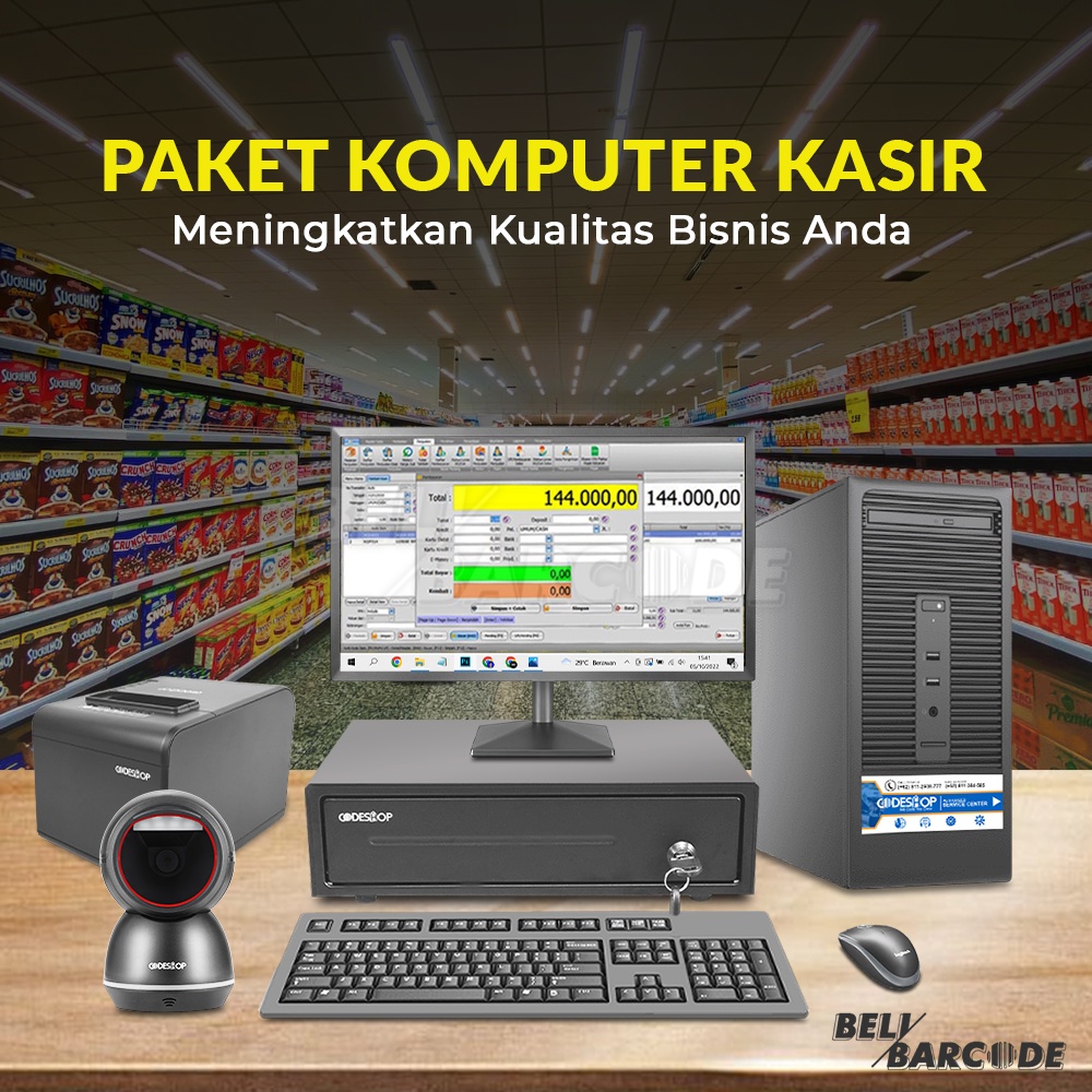 Jual Paket Full Set Komputer Software Scanner Barcode Printer Kasir ...