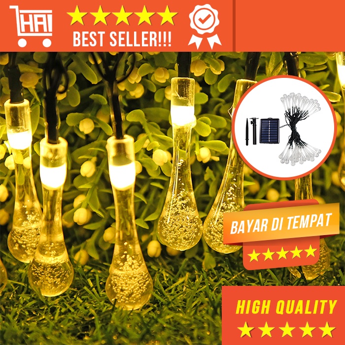 Jual LAMPU HIAS OUTDOOR SOLAR PANEL TETESAN AIR RAINDROP-LAMPU DEKORASI ...