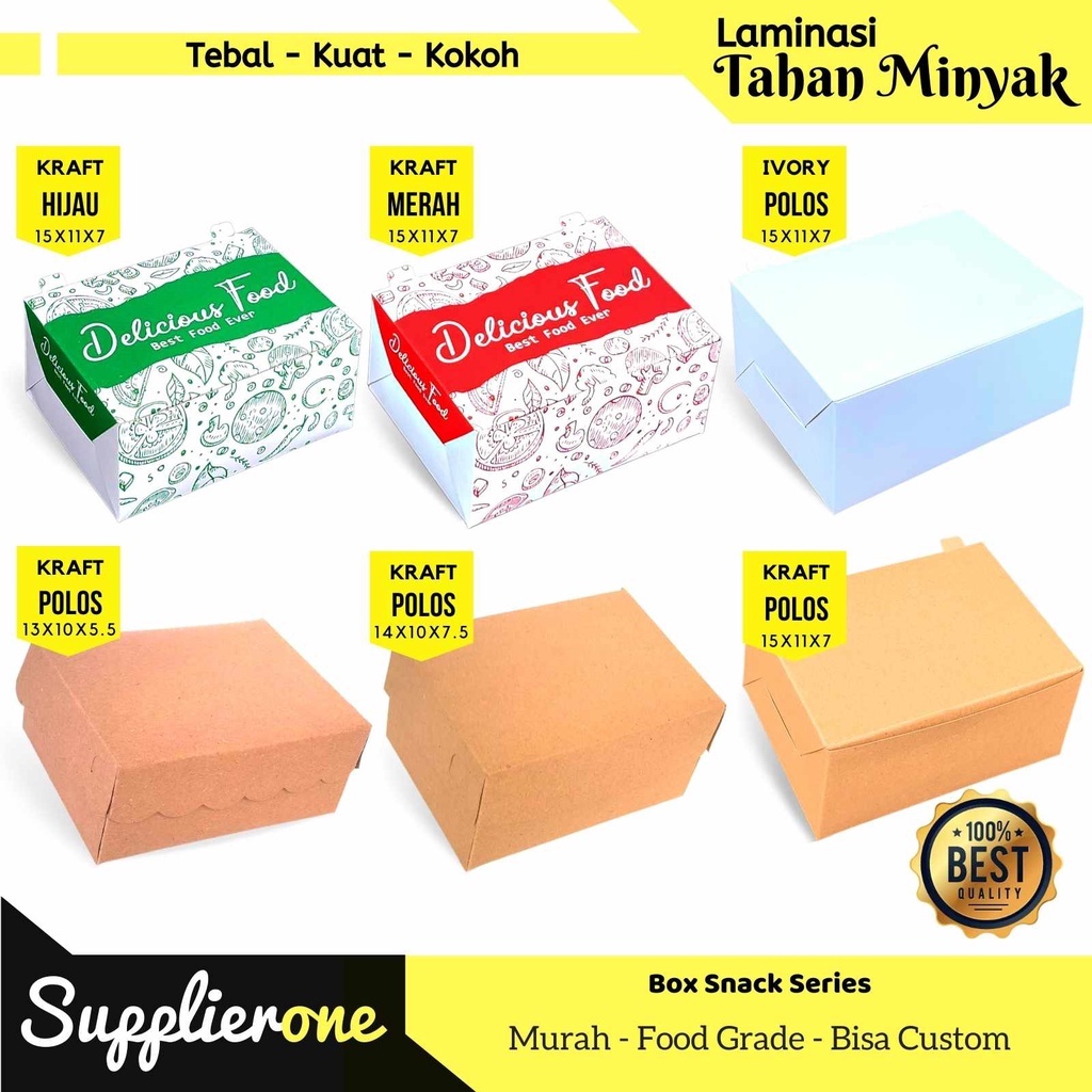 Jual Dus Snack / Dus Box Fried chicken / Dus Kue / Dus cemilan / Box ...