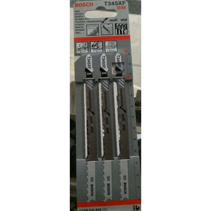 Jual BOSCH MATA GERGAJI JIGSAW KAYU BESI T345XF BIM JIG SAW BLADE ...
