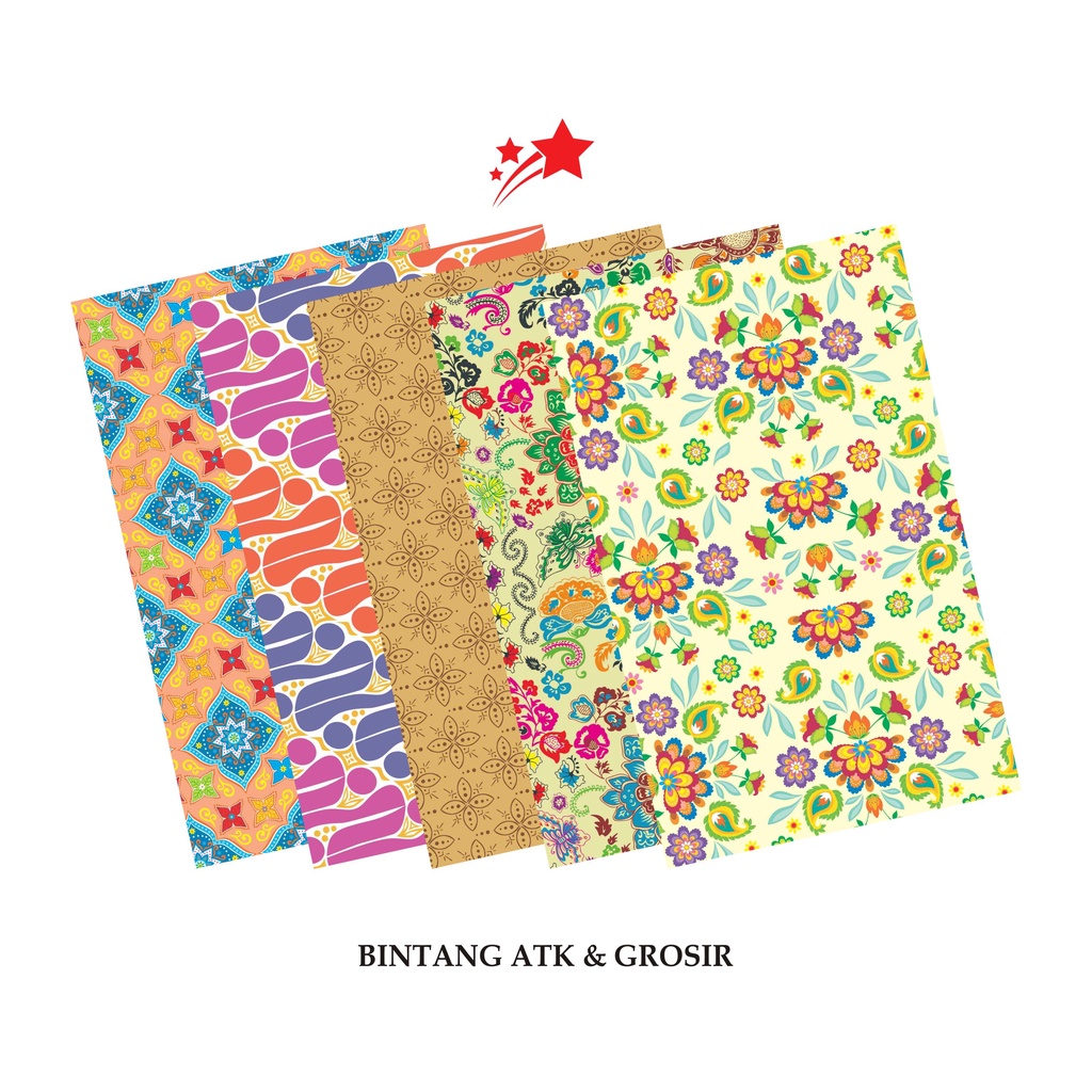 Jual Kertas Kado BINTANG (1Set isi 10Lmbr) Kertas Kado Motif Batik B ...
