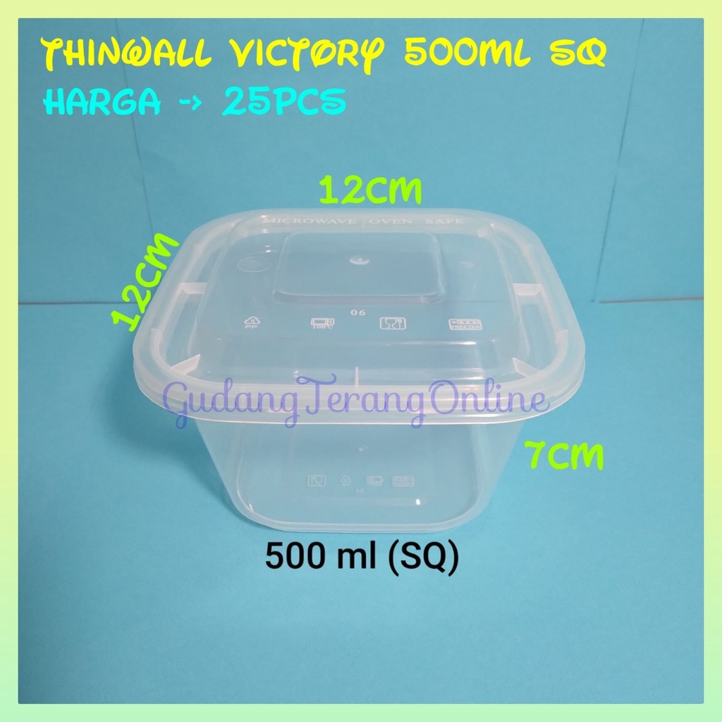 Jual Thinwall food container 500 kotak SQ/Cup salad/Tempat penyimpanan ...