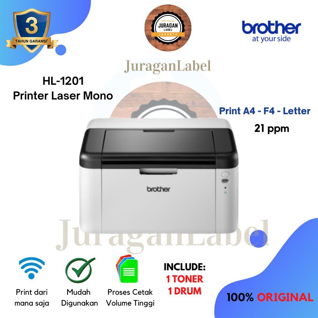 Jual BROTHER HL-1201 Printer Laser Monochrome HL1201 Garansi Resmi ...