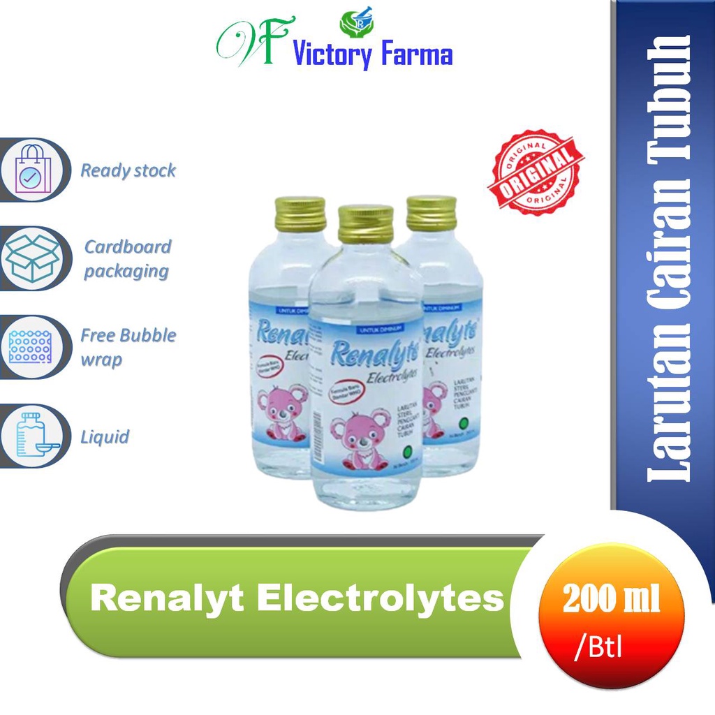 Jual Renalyte Electrolytes Botol @ 200 ml/ larutan cairan tubuh ...