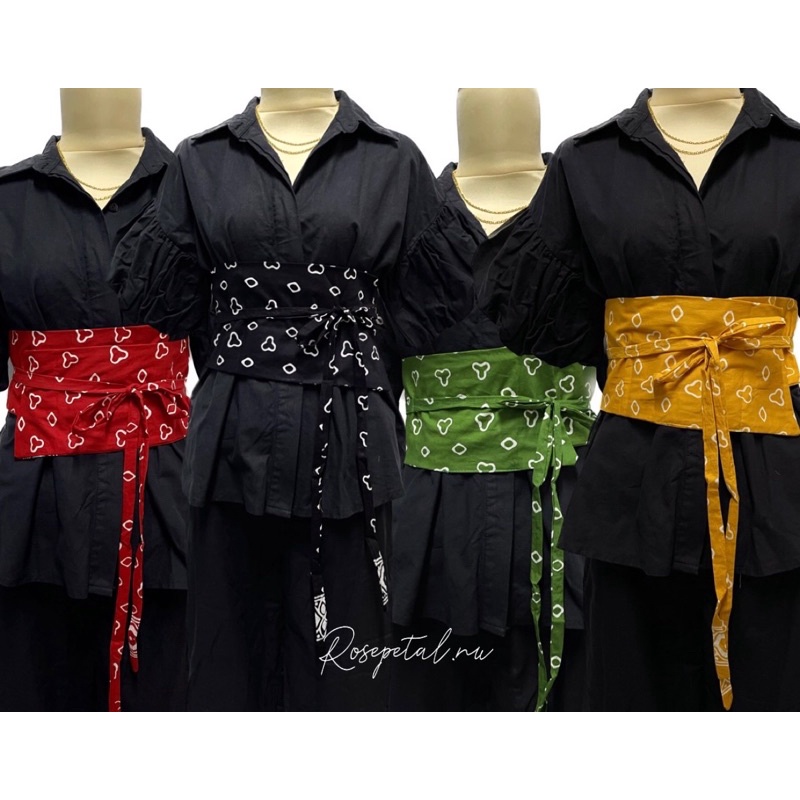 Jual Obi tenun batik triangle / obi belt jumputan batik jumbo/ ikat ...