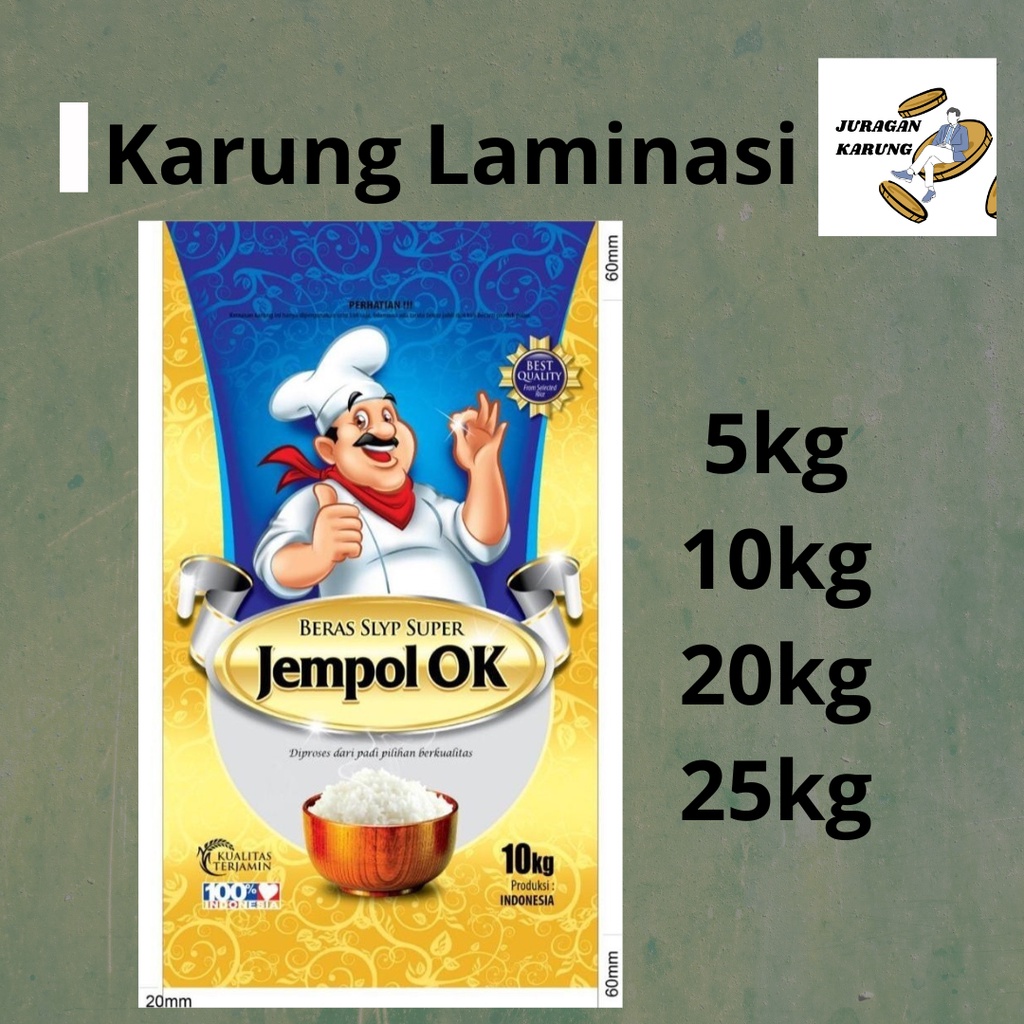 Jual Karung Laminasi Jempol OK Beras Super Karung Beras cetak Gambar ...