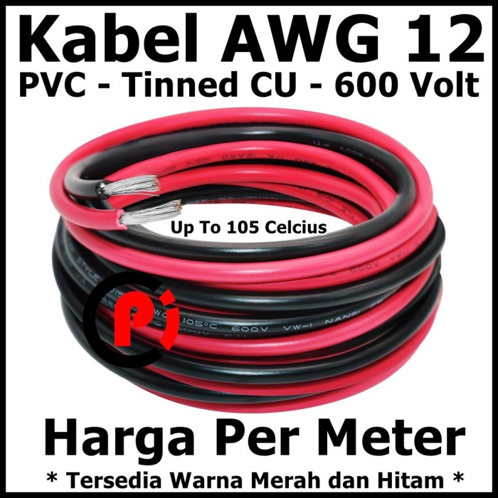 Jual Kabel AWG 12 PVC Tinned CU AWG12 Up To 105 Celcius 600 Volt Per Meter | Shopee Indonesia