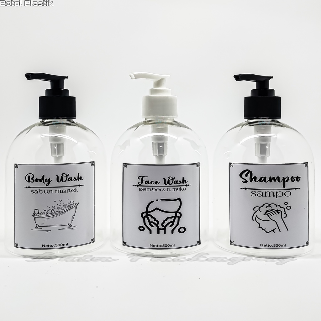 Jual botol sabun refill pump cair label stiker aesthetic isi ulang ...