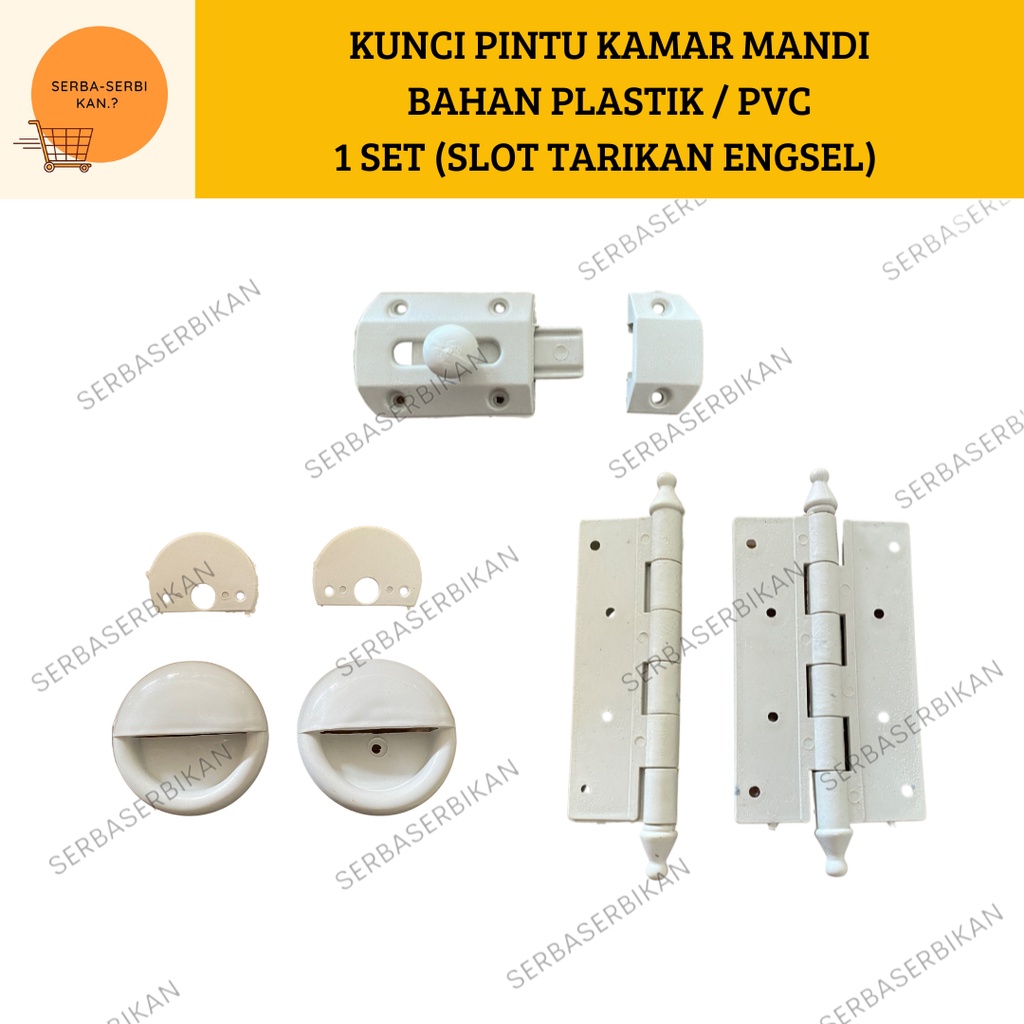 Jual KUNCI PINTU KAMAR MANDI PVC SET ENGSEL GERENDEL SLOT | Shopee ...