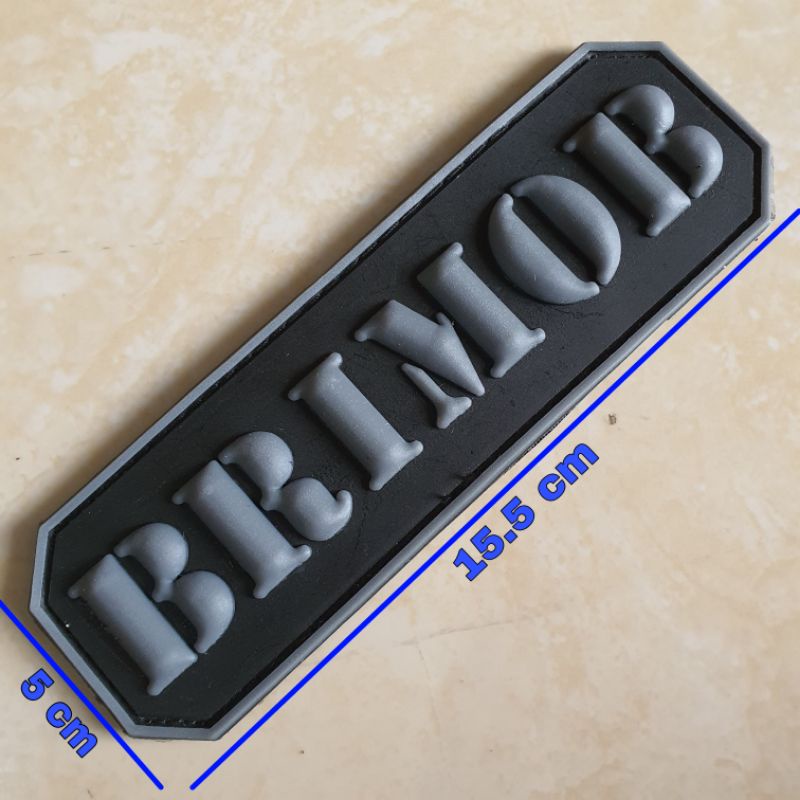 Jual patch rubber logo pvc tulisan brimob 3d timbul / polisi / police / polri / tempelan emblem ...