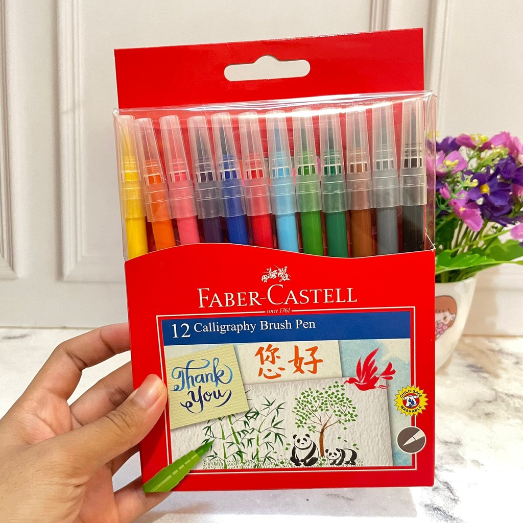 Jual Isi 12 Pcs 1 Set Calligraphy Brush Faber Castell - WARNA WARNI ...