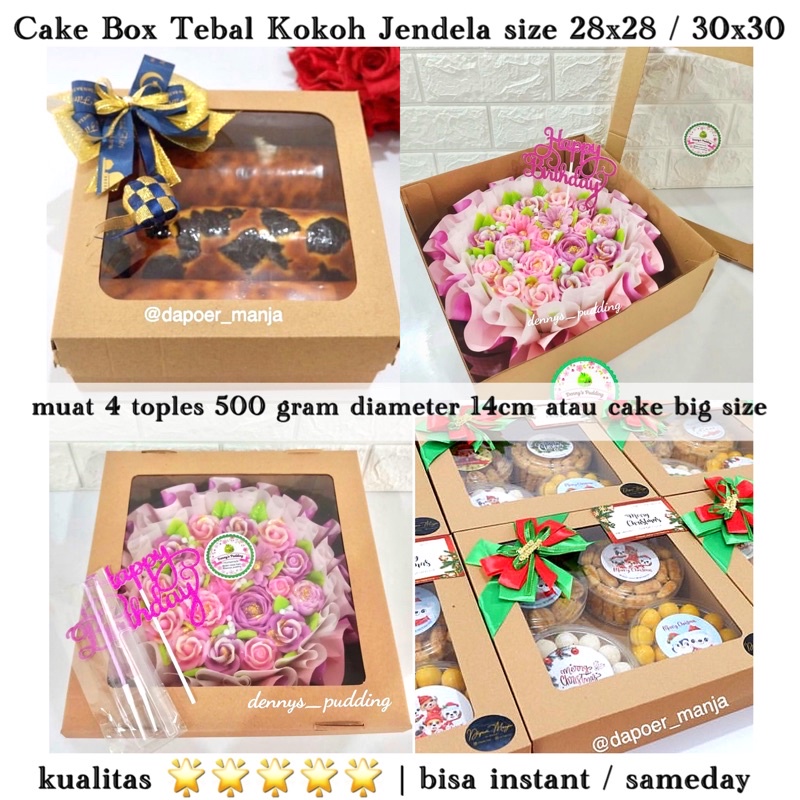 Jual Kotak Kue 30x30 / 28x28 Box Hampers muat 4 Toples Kue Kering 500 ...
