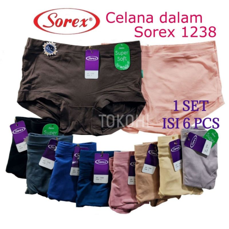 Jual 6 PCS / Setengah Lusin CD Sorex 1238 Basic Celana Dalam Wanita Super Soft | Shopee Indonesia