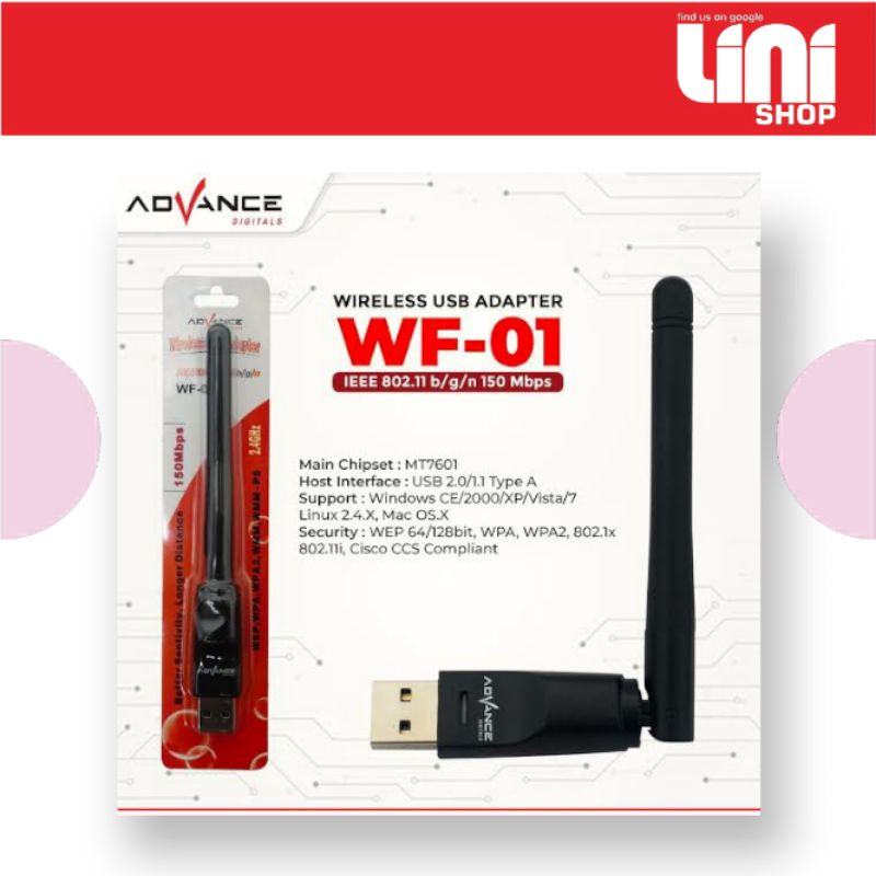 Jual Advance WF-01 USB WIFI Dongle Set Top Box STB Advance Matrix Luby ...