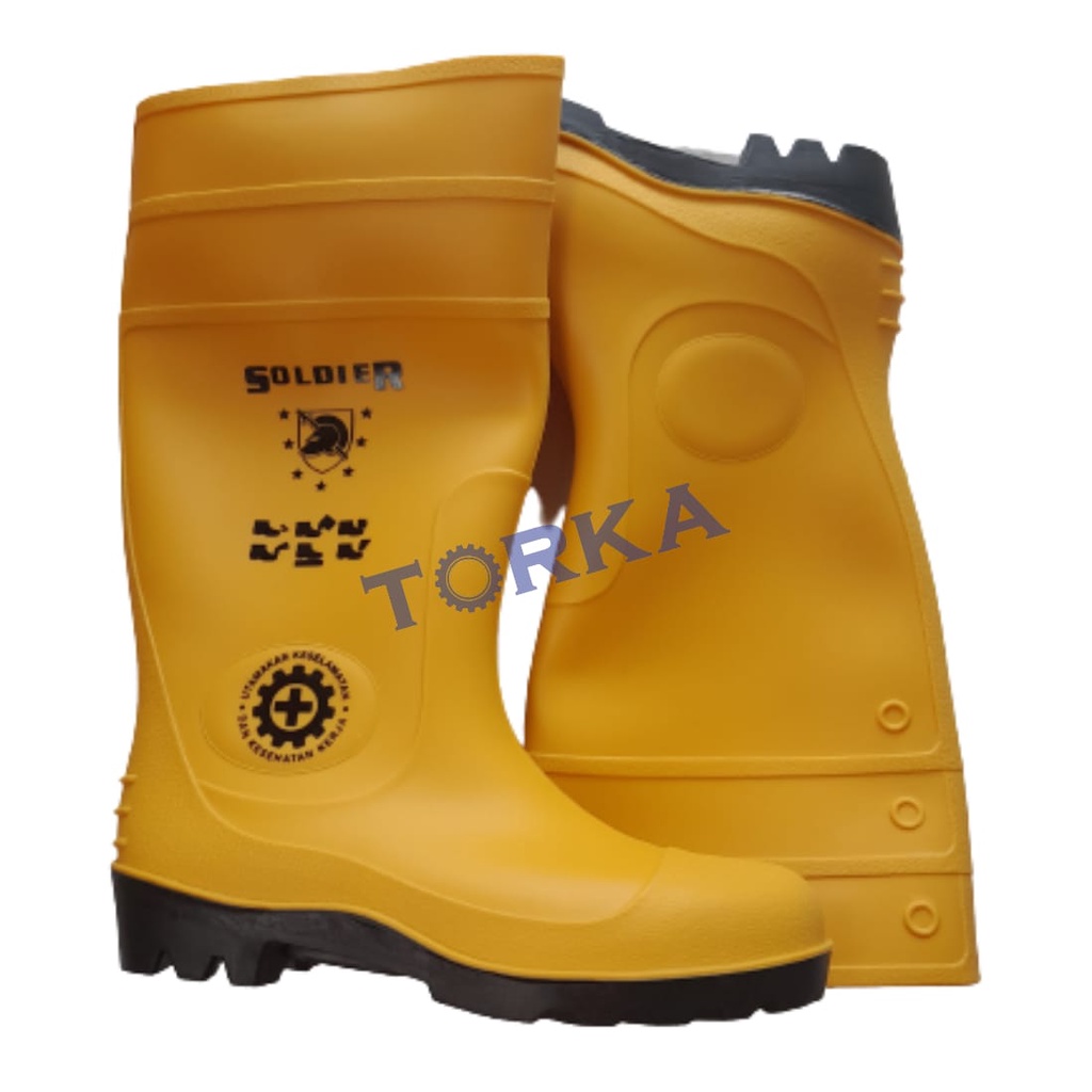 Jual Sepatu Boot Safety SOLDIER /Sepatu Boot Ujung Besi Baja Sol Karet ...