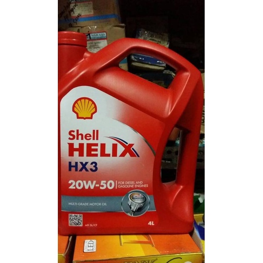 Jual Oli Shell Helix HX3 100% Asli SAE 20W-50 API SL 4 liter | Shopee ...