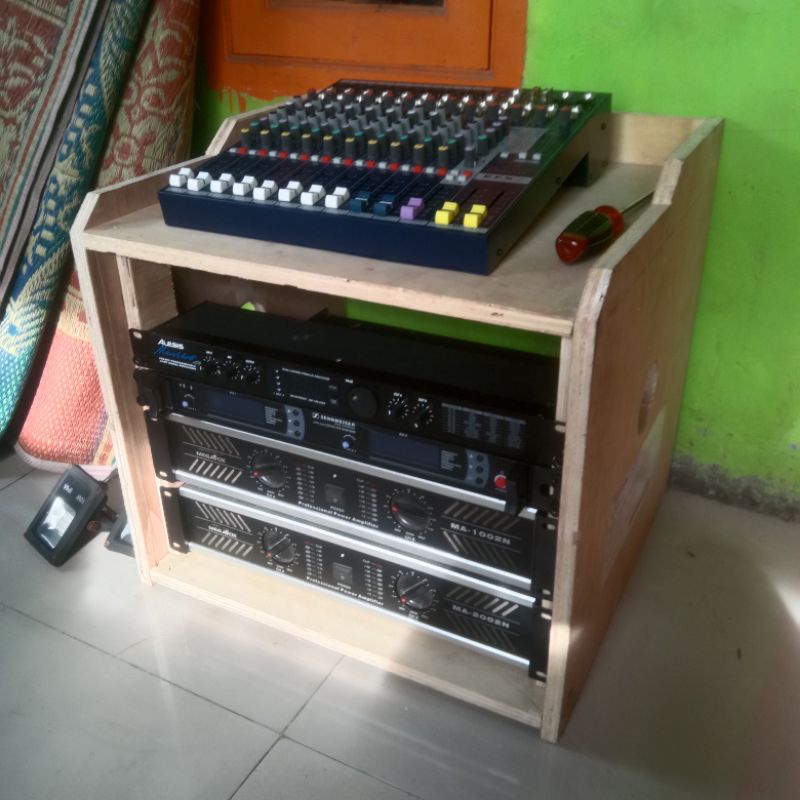 Jual rak power mixer ukuran 5U - 13U + roda, potongan bahan, tinggal ...