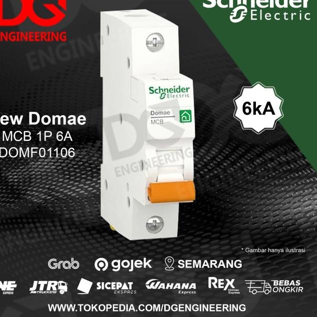 Jual Schneider MCB NEW DOMAE 6KA 1P 6A DOMF01106 | Shopee Indonesia