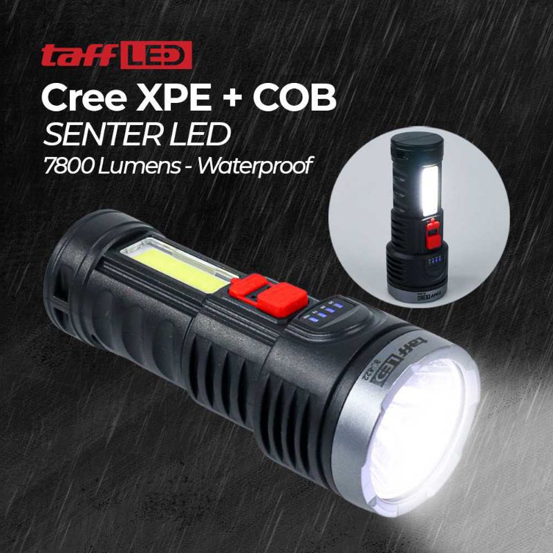 Jual TaffLED Senter LED Waterproof USB Cree XPE+COB 7800 Lumens - BL ... Jual TaffLED Senter LED Waterproof USB Cree XPE+COB 7800 Lumens - BL ...