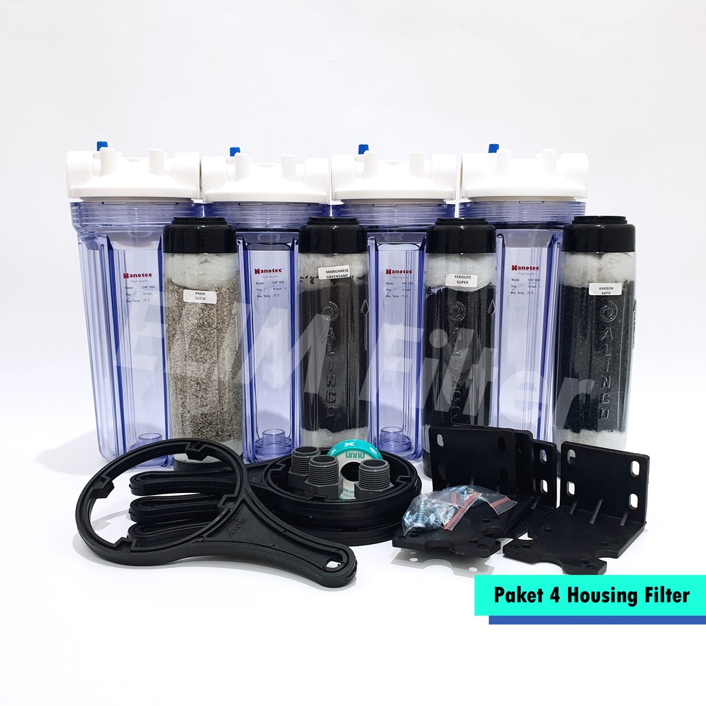 Jual Filter Air Sumur - Air Tanah BEST - 4 Housing 4 Tahap - REFILLABLE ...