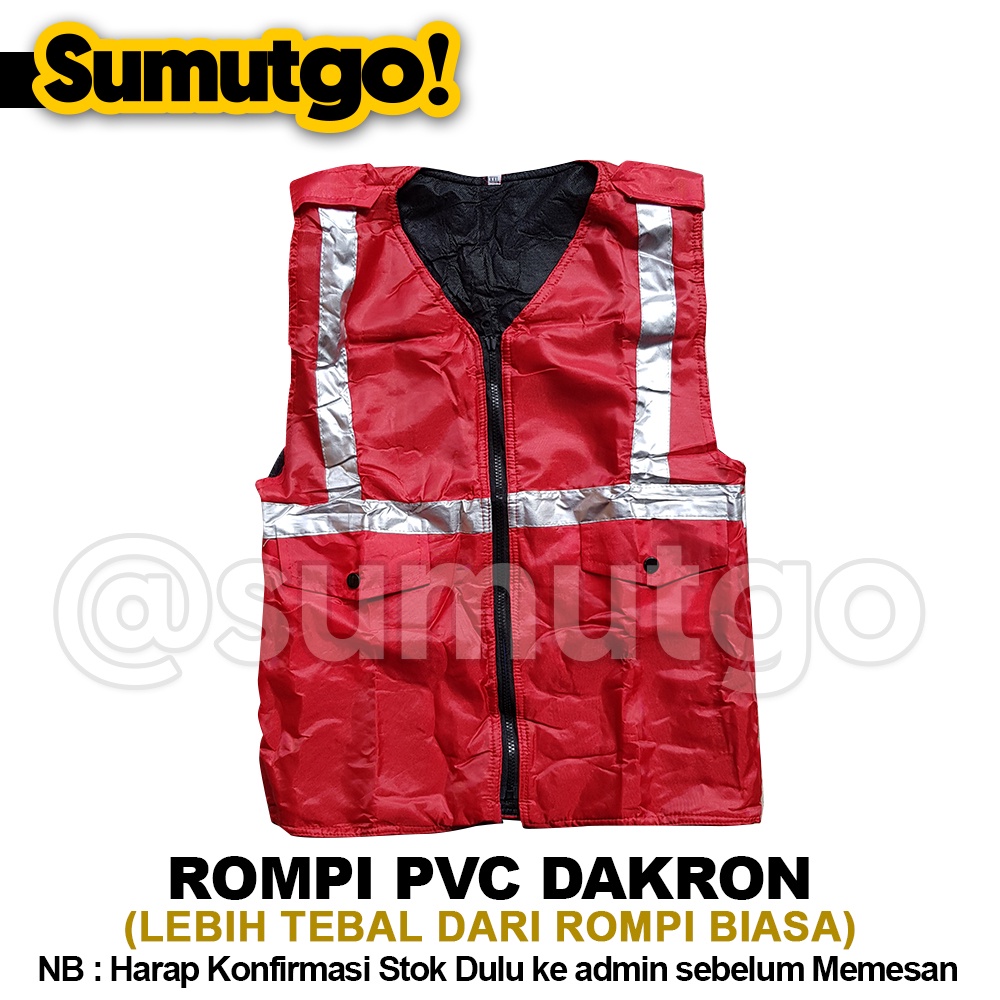 Jual Rompi Safety Busa Tebal + Single Scothlite warna Merah / Rompi ...