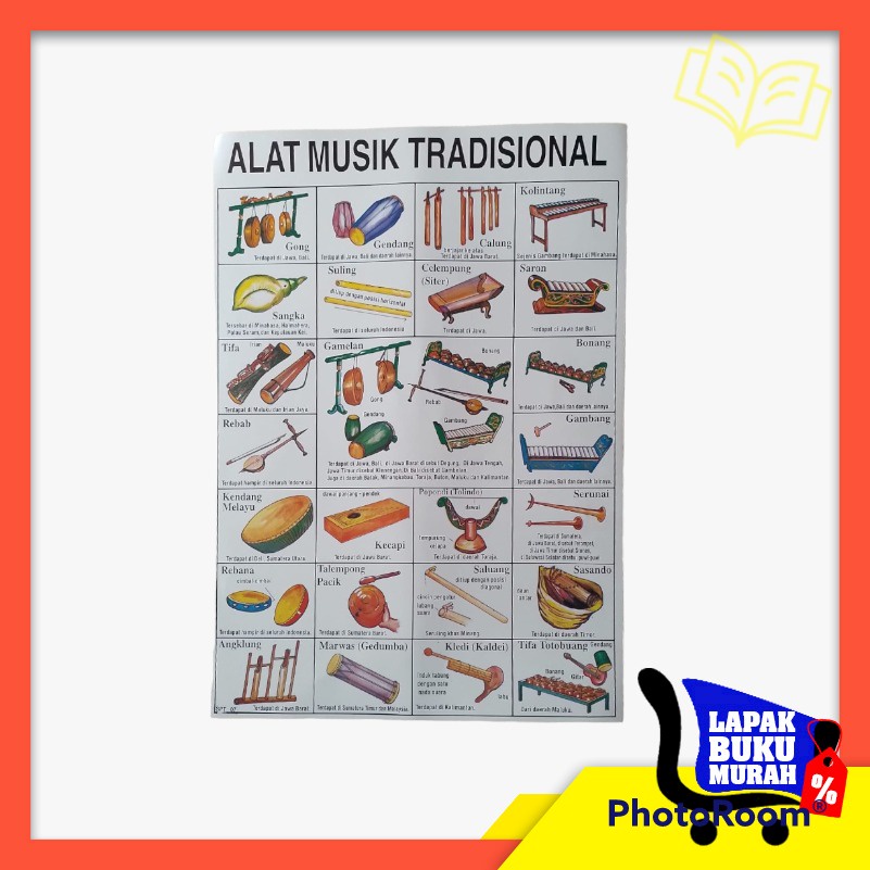 Jual Poster Alat Musik Tradisional Adat Khas Daerah Propinsi Nusantara ...