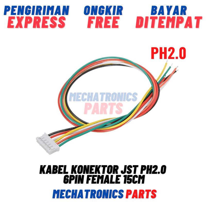 Jual Kabel Konektor JST PH2.0 6Pin Female 15cm 6P PH 2.0mm PH2 Connector Socket | Shopee Indonesia