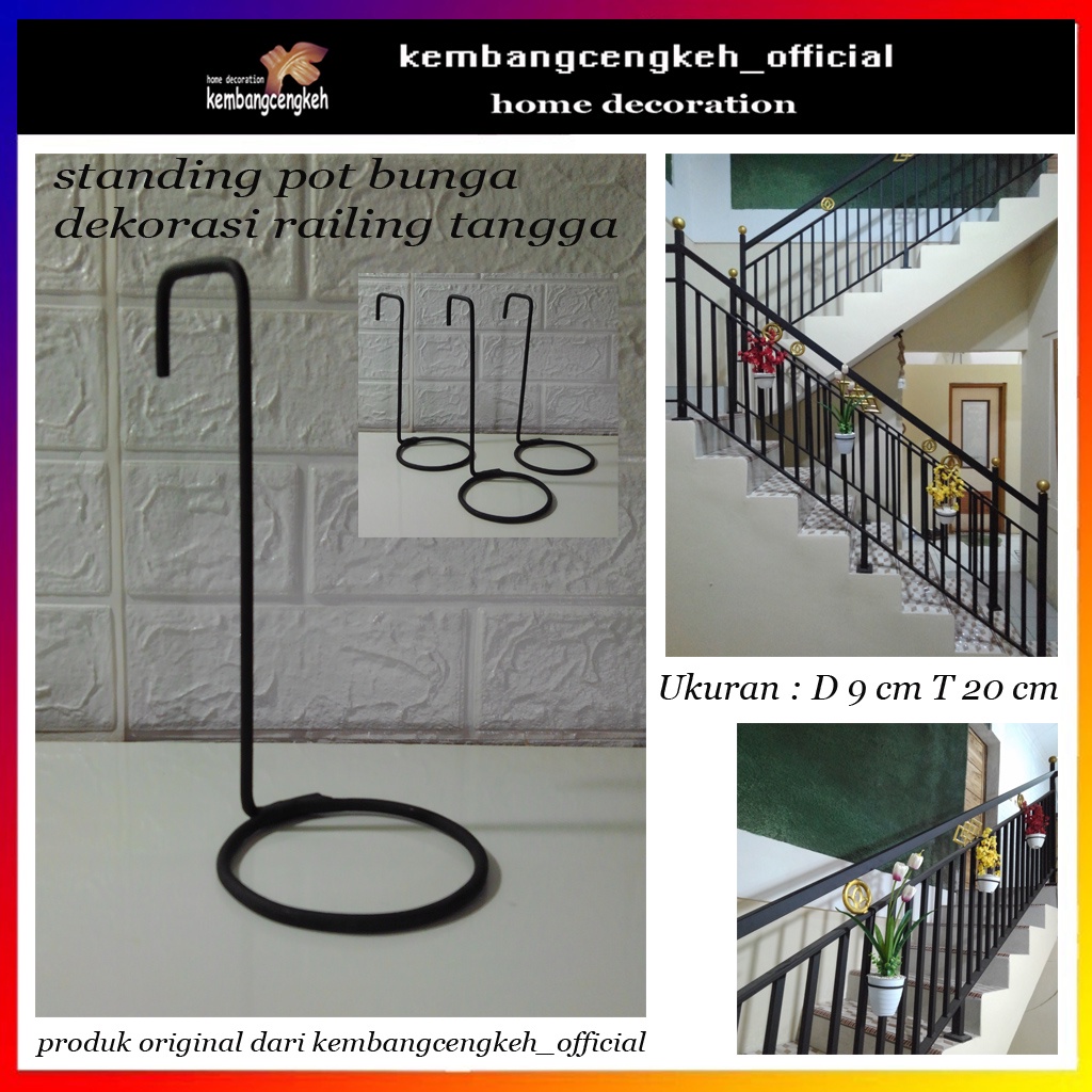 Jual Standing Pot Bunga Railing Tangga Atau Pagar Besi Rak Dinding ...