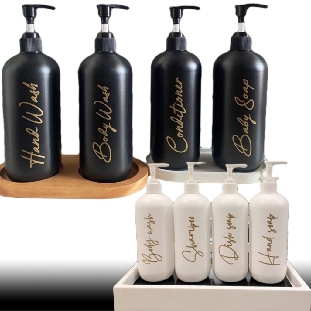 Jual (500ml) Aesthetic Bottle DOFF HITAM & PUTIH FULL Minimalist Refill ...